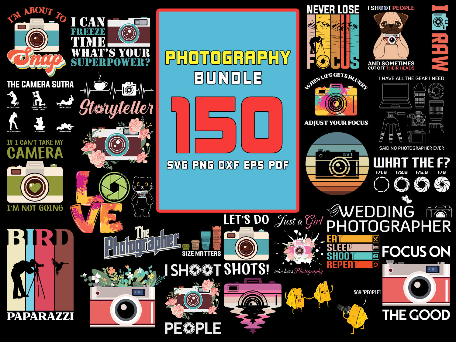 150 Photography Bundle Svg, Trending Svg, Photography Bundle | Inspire ...