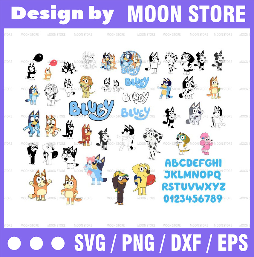 40 Designs Bluey SVG Bundle And Full Alphabet SVG | Bluey sv | Inspire ...