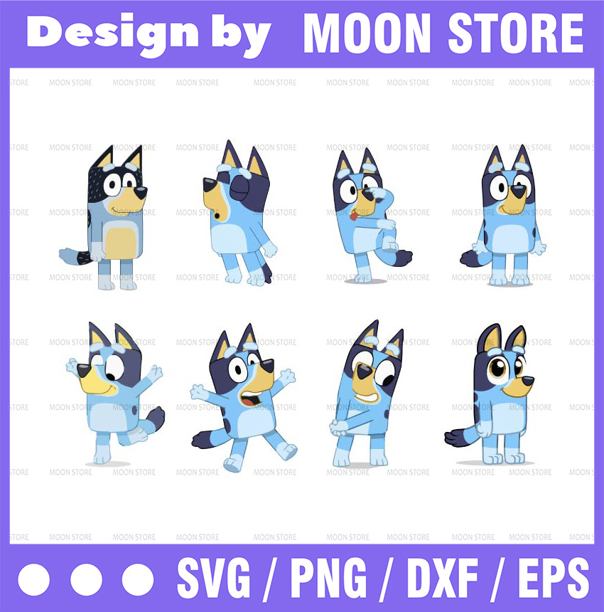 10 Designs Bluey SVG Bundle | Bluey svg | Bluey birthday | B | Inspire ...