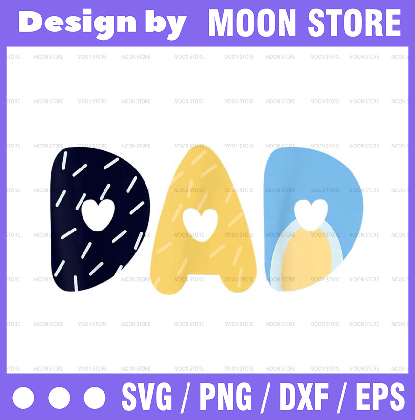 Bluey Dad For Daddy, Blue Heeler Cartoon Dog Family, Father' | Inspire ...