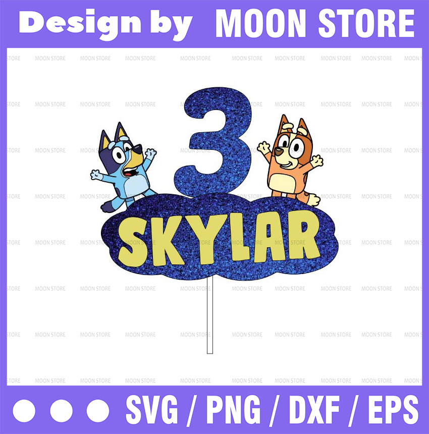 Personalized Name and Age Bluey Heeler and Bingo Heeler Png, | Inspire ...