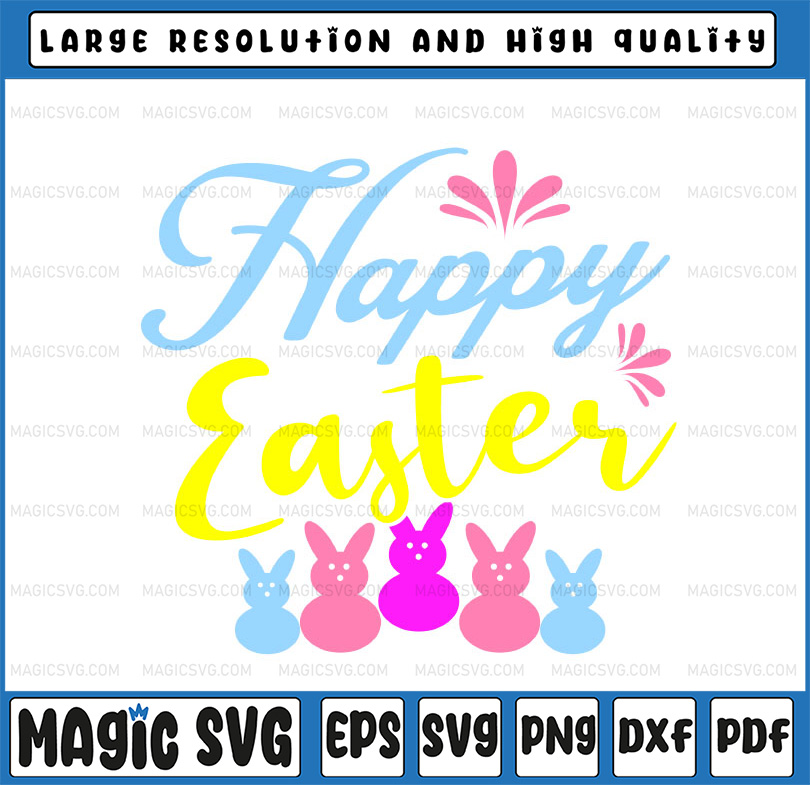 Easter svg, Happy Easter svg, bunny png, dxf, cut file cricu | Inspire ...