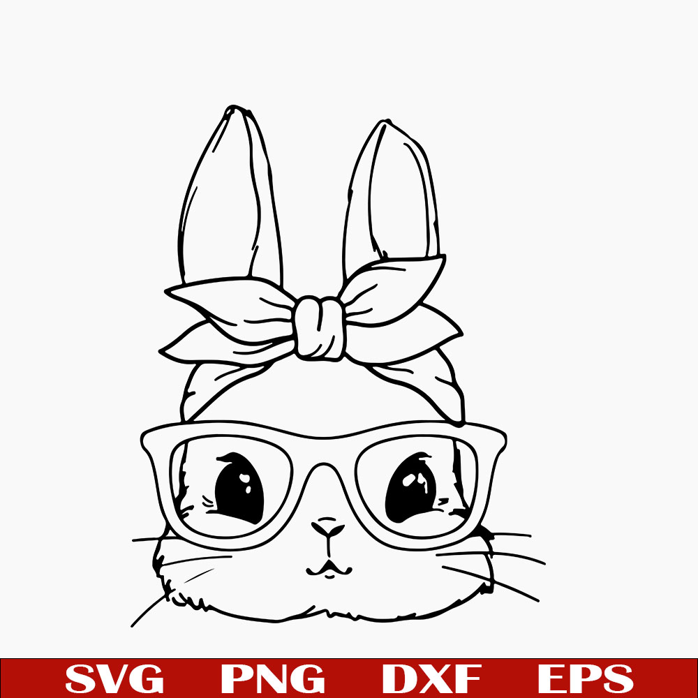 Cute Easter Bunny Glasses SVG, Easter Bunny SVG, Bunny Banda | Inspire ...