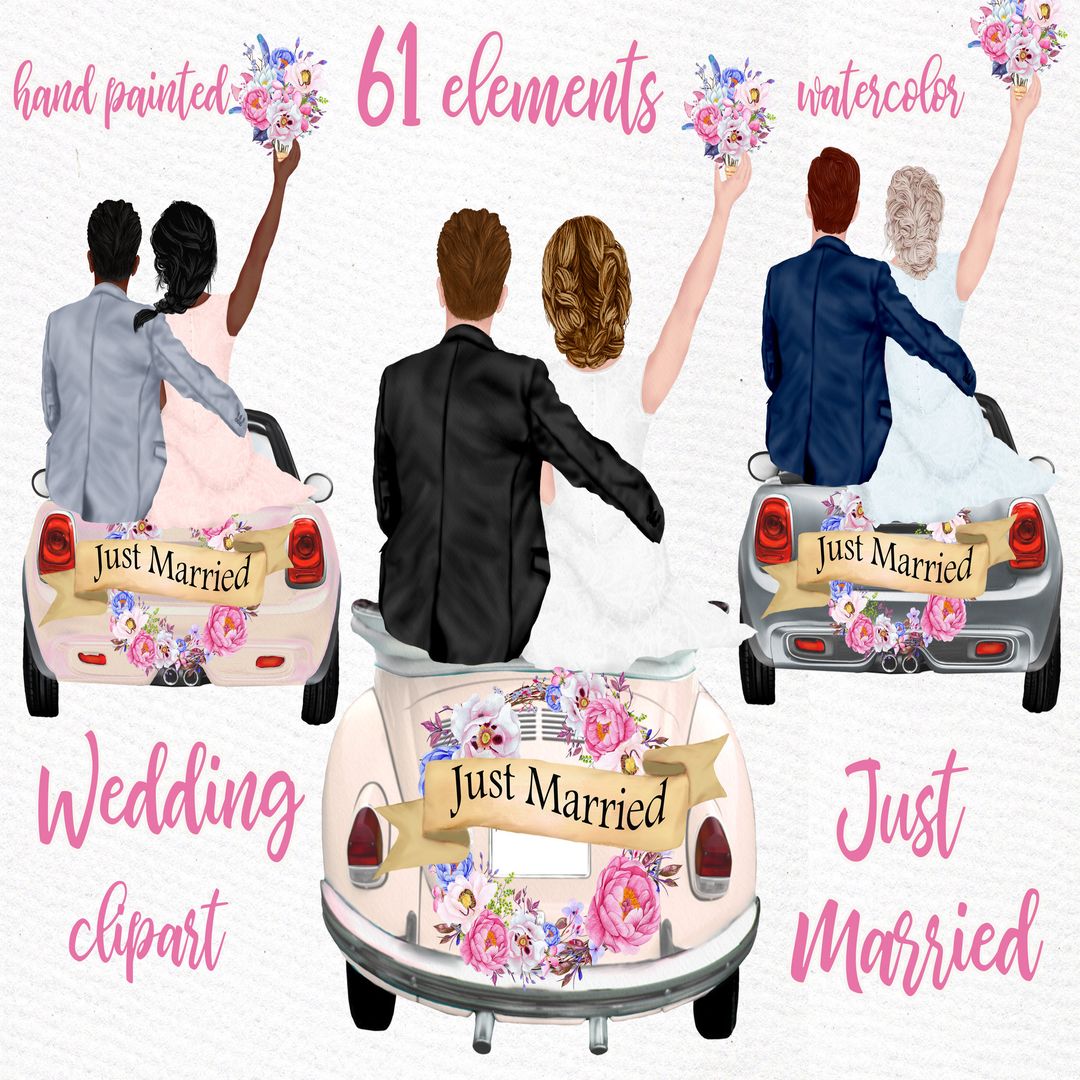 Bride and Groom clipart: "WEDDING CLIPART" Wedding illustrat - Inspire ...