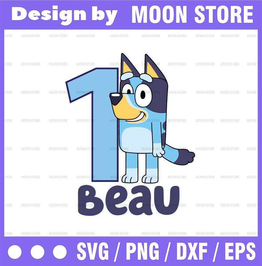 Custom Name Bluey, Personalized Name and Age Bluey Birthday | Inspire ...