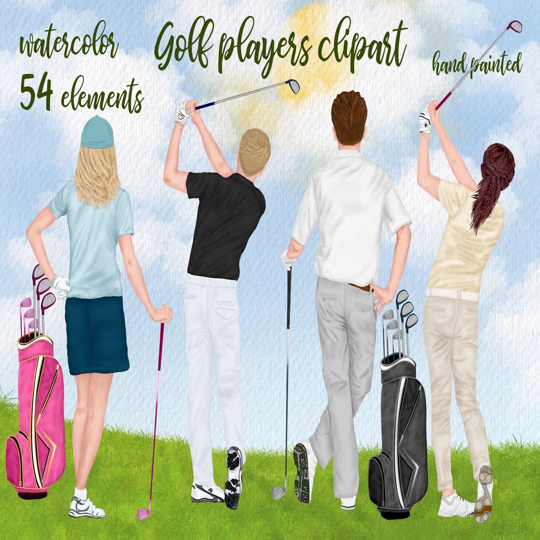 Golf clipart: "GOLFERS CLIPART" Golf players Clipart Golf Ba | Inspire ...