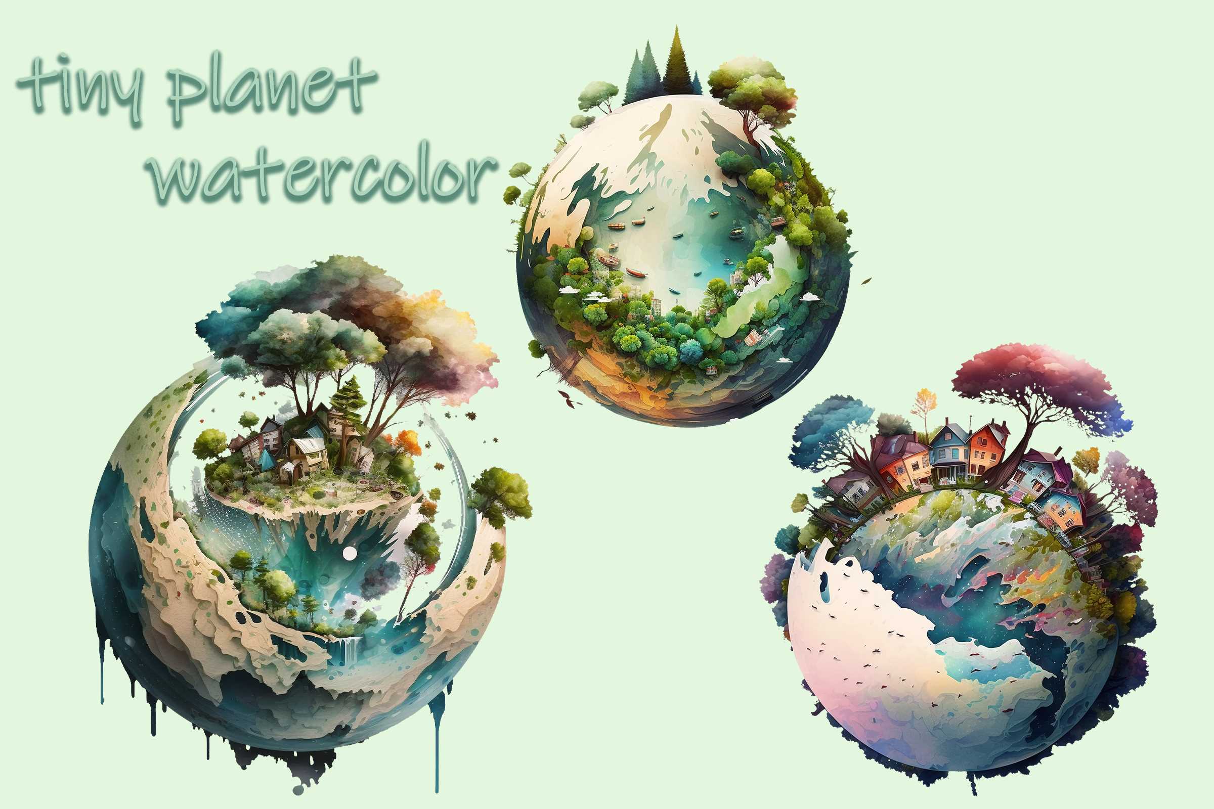 Tiny Planet Watercolor | Inspire Uplift