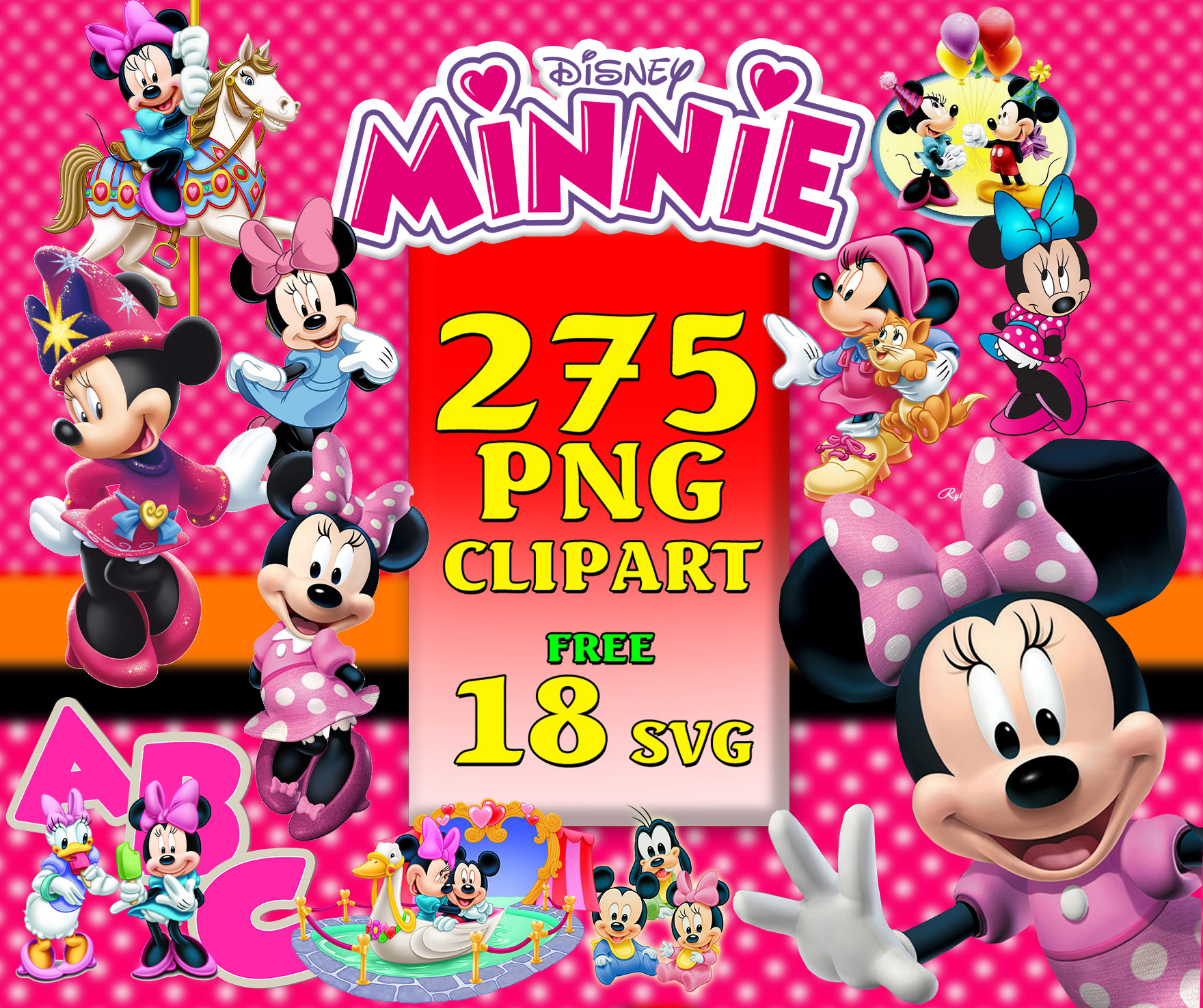 Pink Minnie Mouse Birthday Clipart