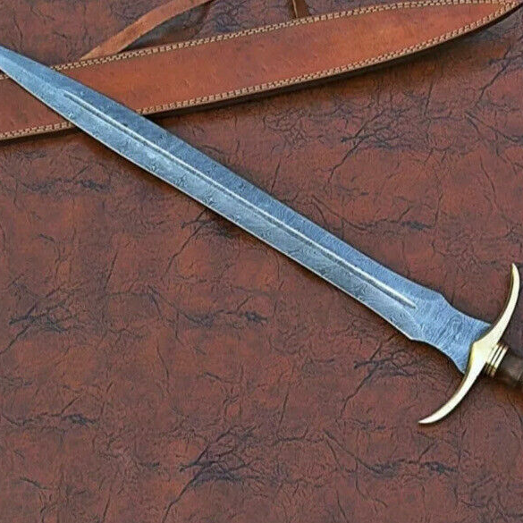 Collectible Swords 32 Inch Damascus Steel Viking Sword, Batt | Inspire ...