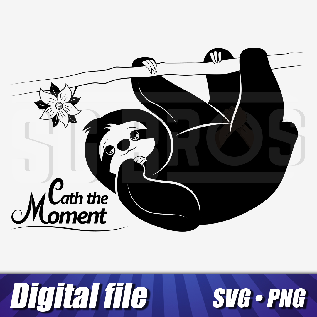 Cute sloth image in png and svg format, Sloth vector | Inspire Uplift