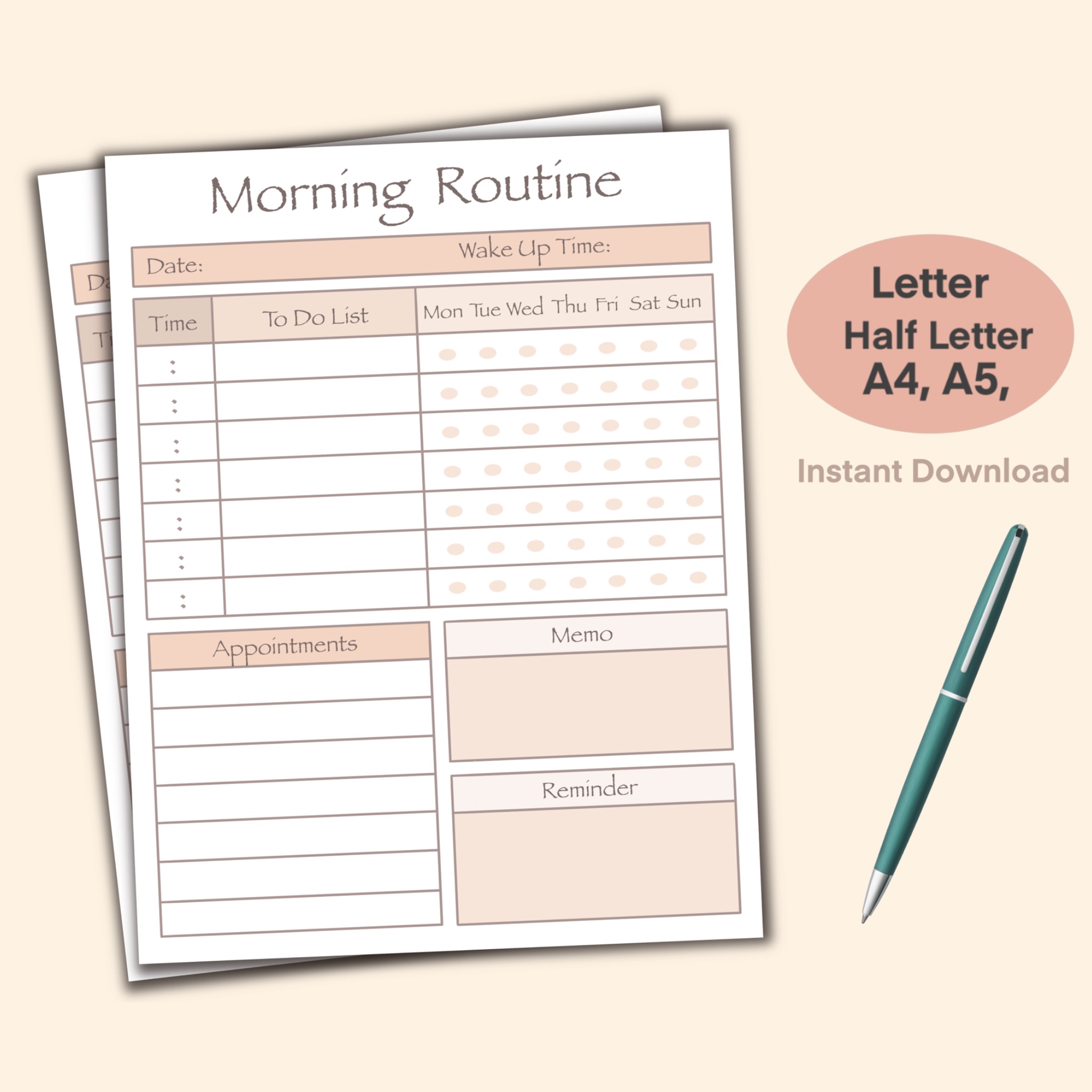 Morning Routine Printable, Printable Checklist, Daily Checkl | Inspire ...