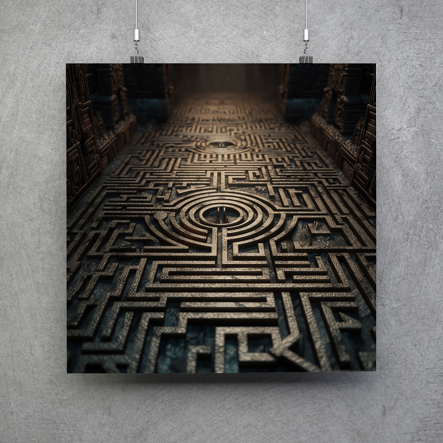 Ancient Maze - Downloadable and Printable Digital painting | Inspire Uplift