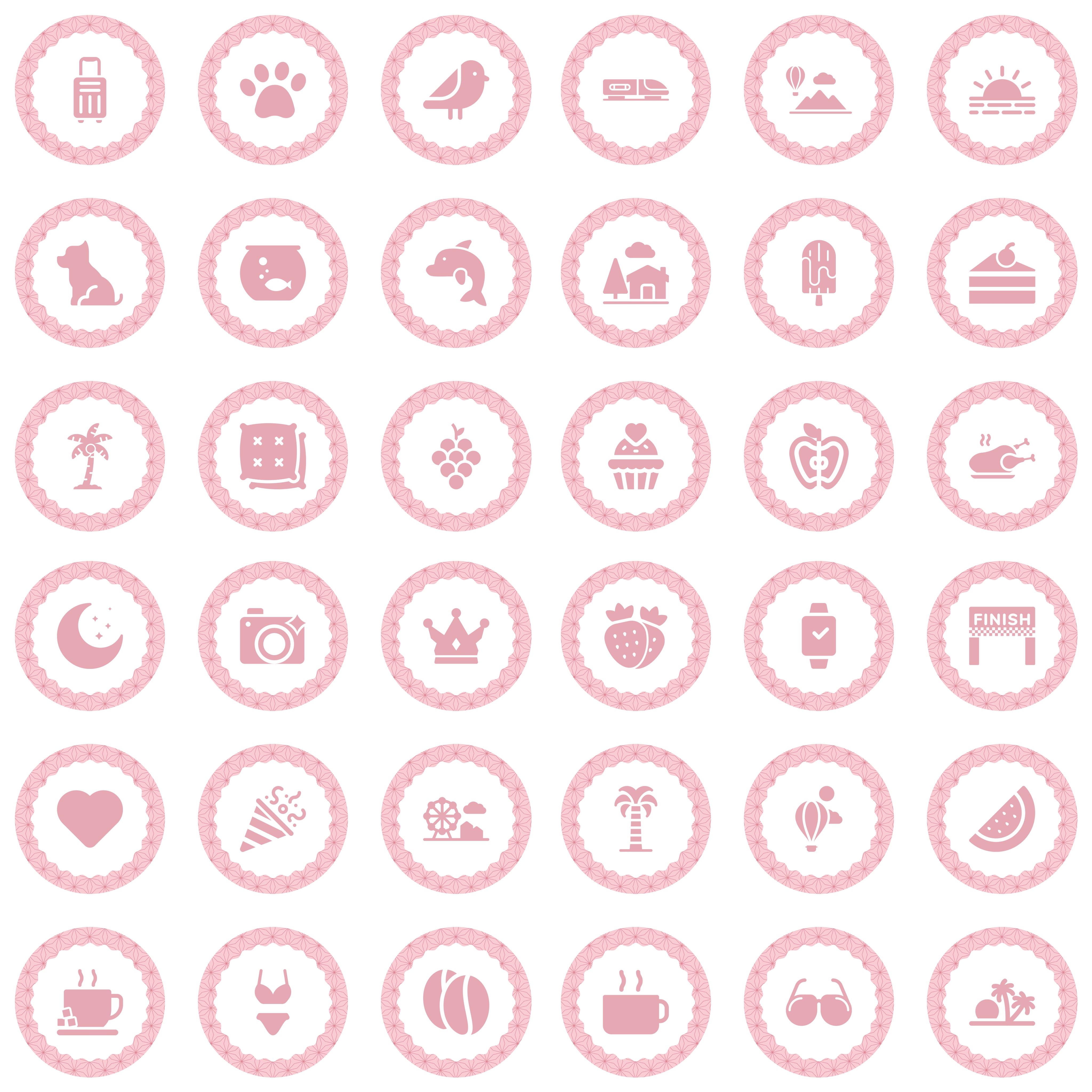 Pink Social Media Icons Instagram