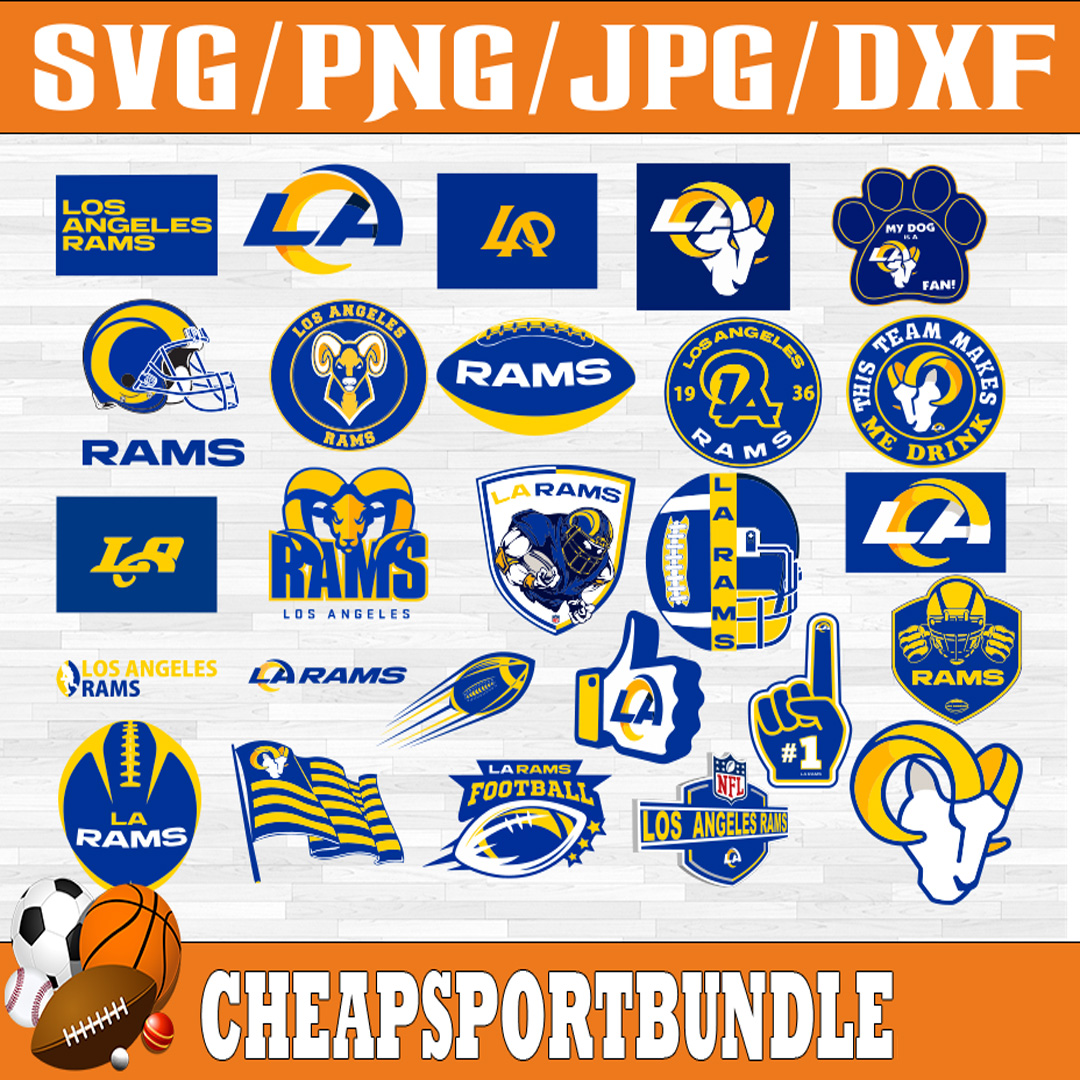 Bundle 18 Files Los Angeles Rams Football team Svg, Los Ange - Inspire ...