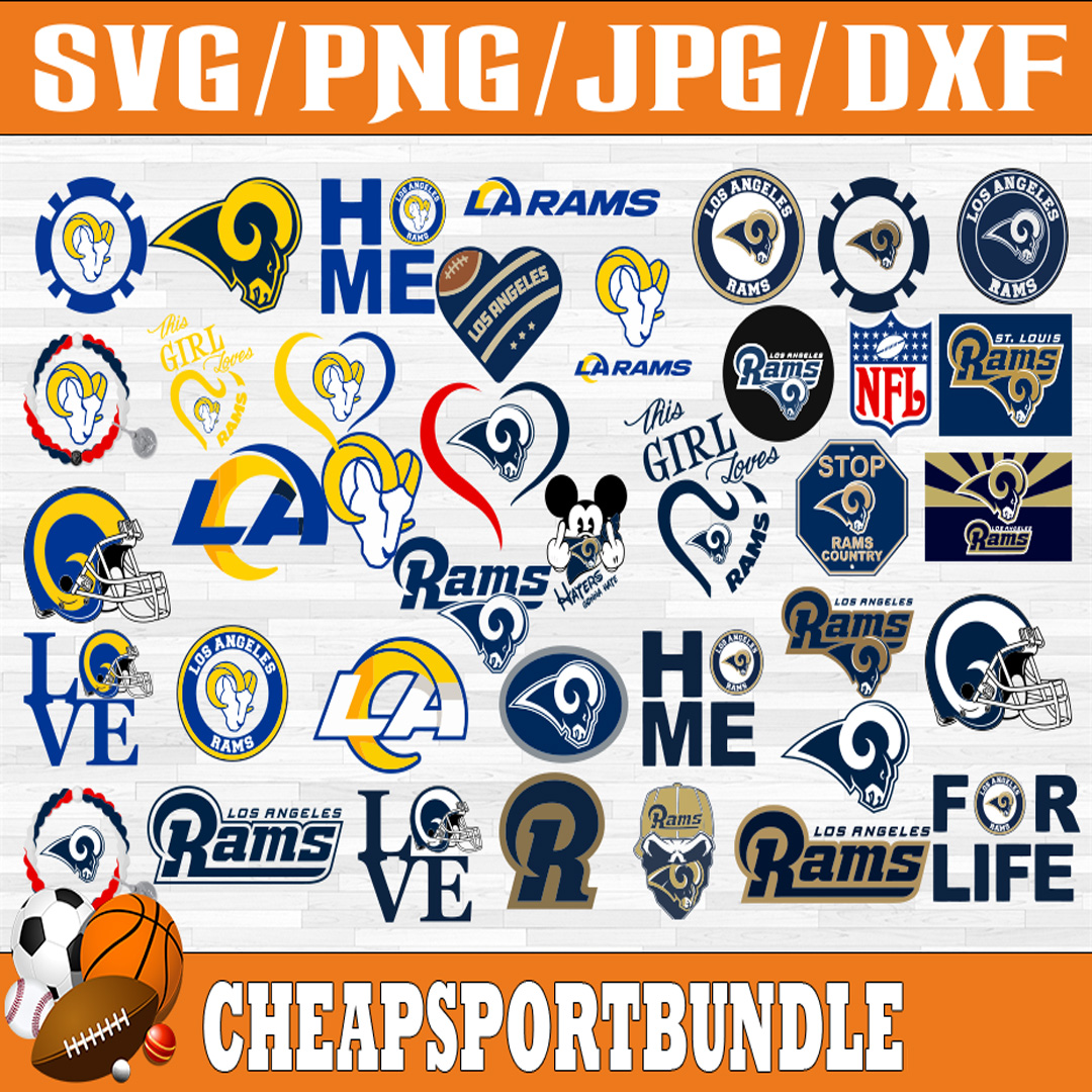 Bundle 39 Files Los Angeles Rams Football team Svg, Los Ange - Inspire ...