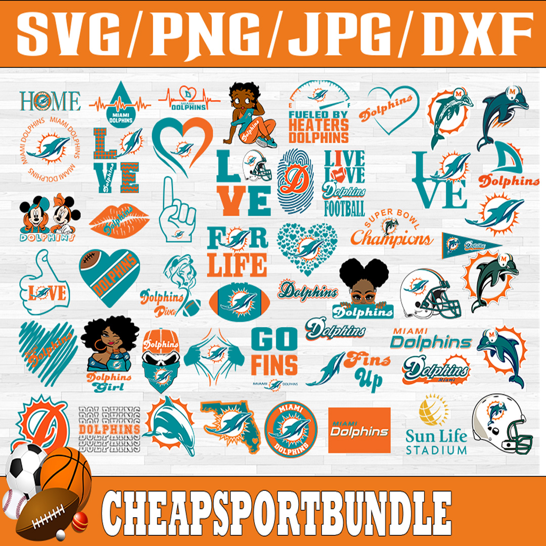 Bundle 50 Files Miami Dolphins Football Teams Svg, Miami Dol - Inspire ...
