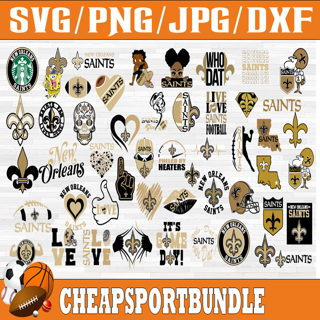 Bundle 50 Files New Orleans Saints Football team Svg, New Or - Inspire ...
