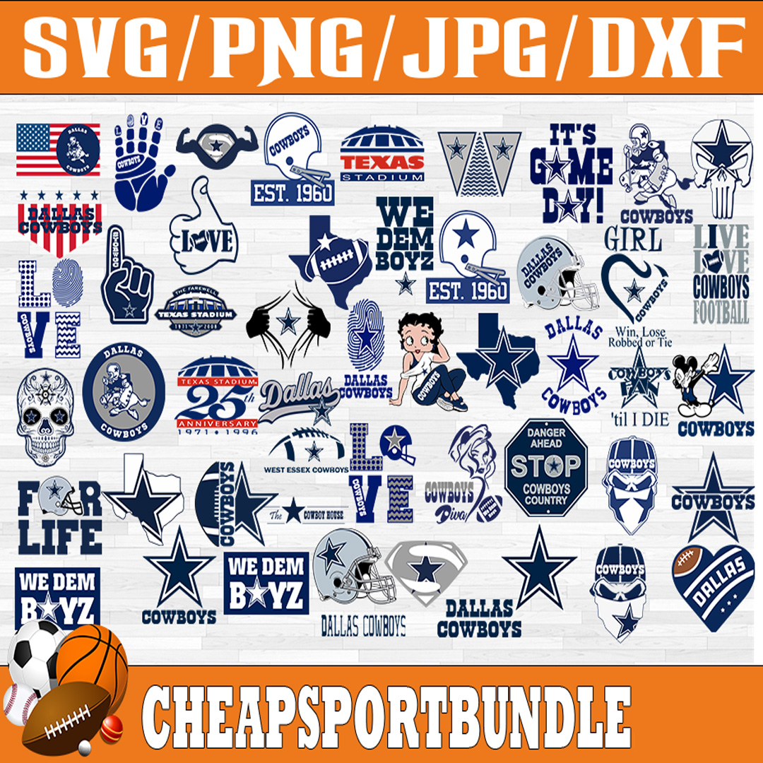Bundle 50 Files Dallas Cowboys Football team Svg, Dallas Cow - Inspire ...