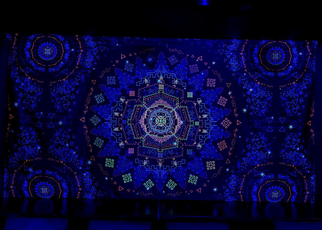 UV active tapestry "Shamanic Sun" Art print Wall poster Home | Inspire ...