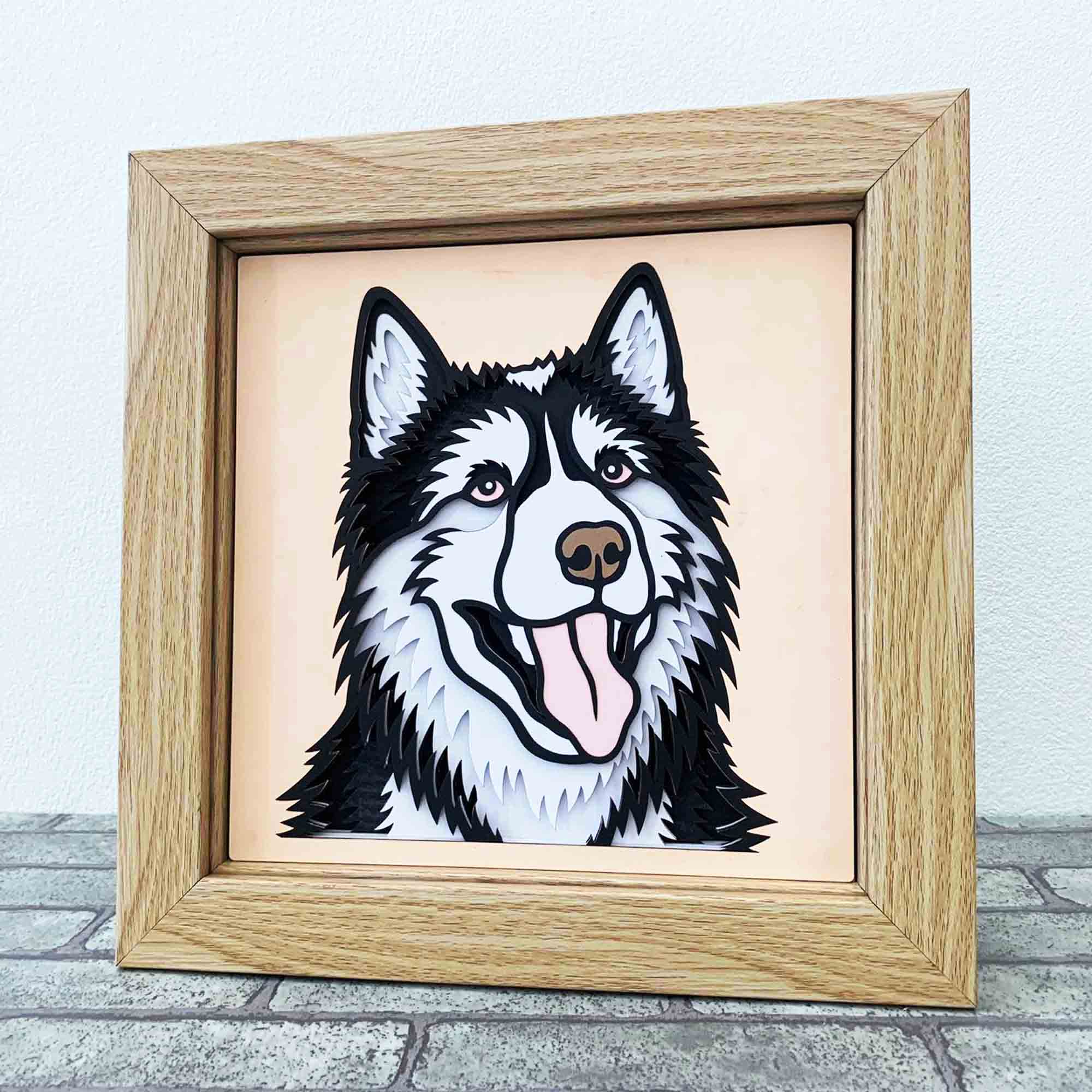 Dog 3D Layered SVG For Cardstock/ Husky Multilayer Shadow Bo | Inspire ...