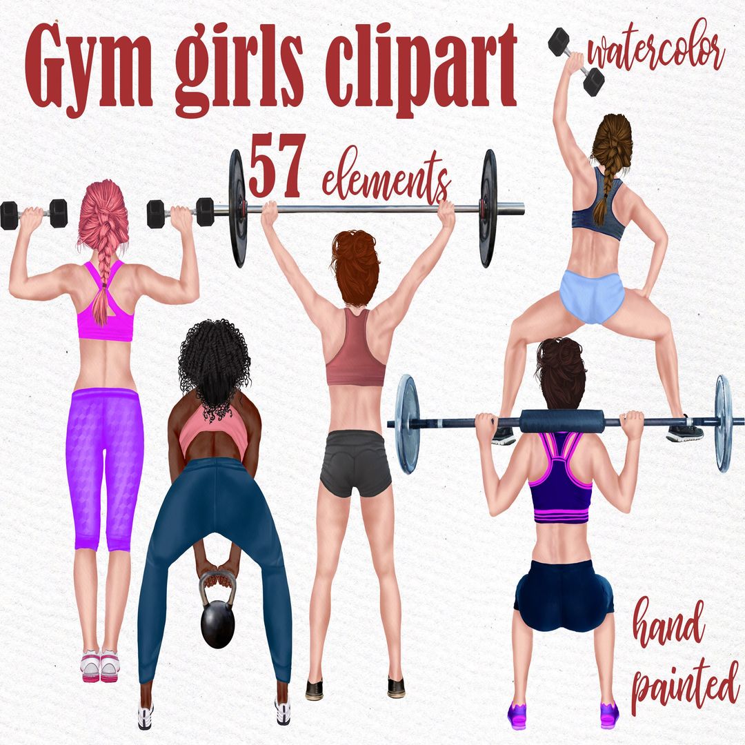 Gym Girls Clipart: "FITNESS GIRLS CLIPART" Gym clipart Exerc | Inspire ...