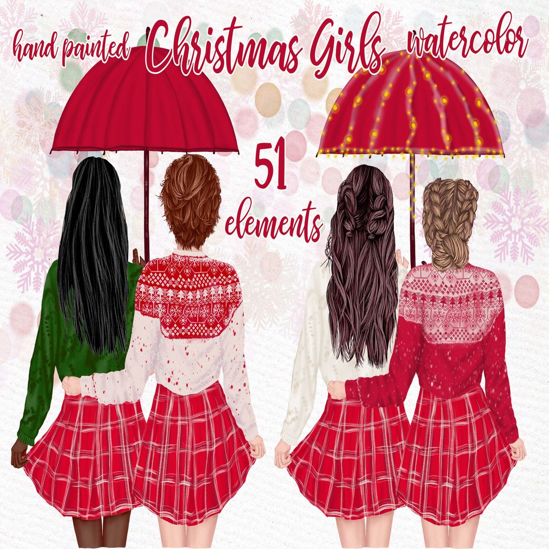 Christmas Girls Clipart: "CHRISTMAS CLIPART" Girls illustrat | Inspire ...