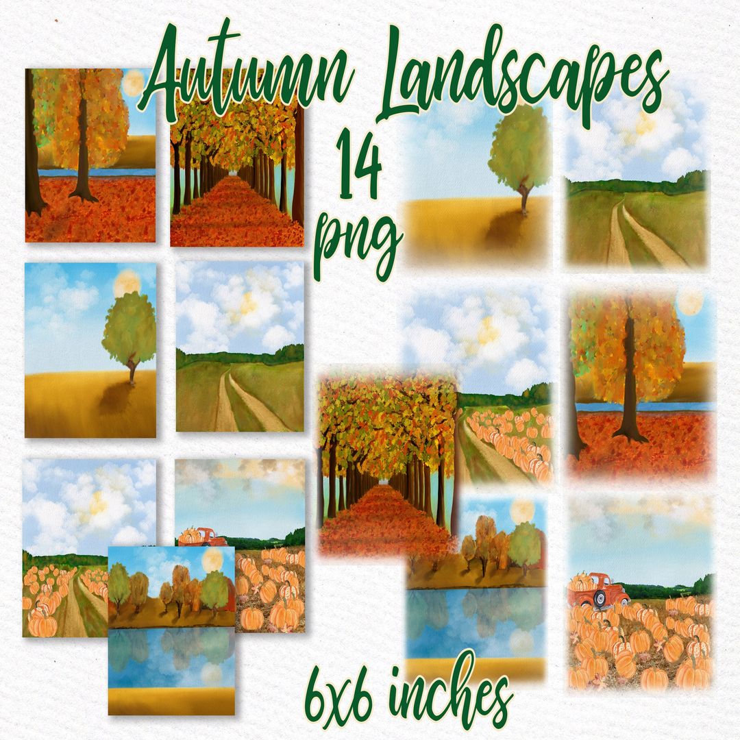 "Autumn Landscapes clipart: ""FALL LANDSCAPES"" Thanksgiving - Inspire ...