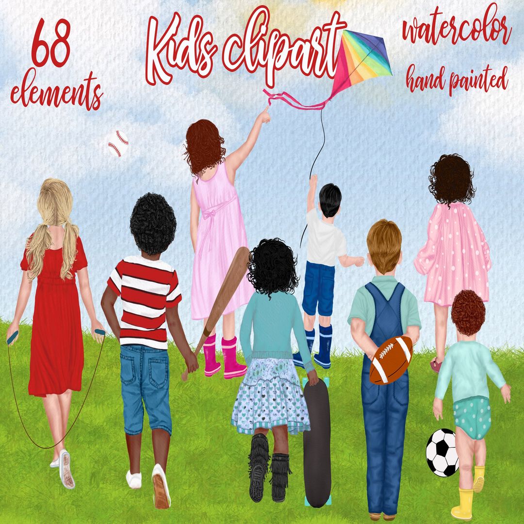 Kids clipart: "CUSTOM KIDS CLIPART" Children clipart Kids sp | Inspire ...