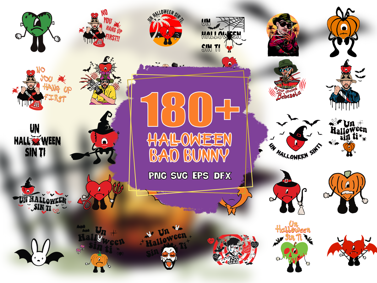 180 Halloween Bad Bunny Svg Bundle, Halloween Svg, Un Hallow | Inspire ...