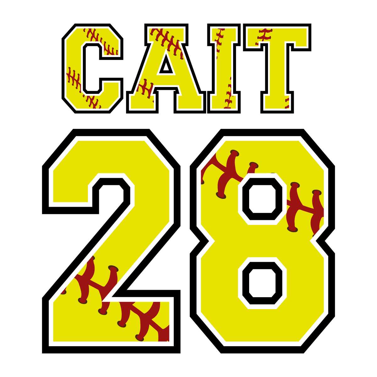 Cait 28 SVG PNG Softball Number SVG Cricut For File Design | Inspire Uplift