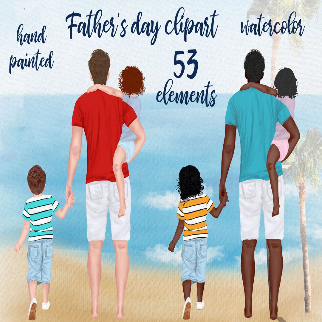 Father and children clipart: "FATHER'S DAY CLIPART" Daddy cl | Inspire ...