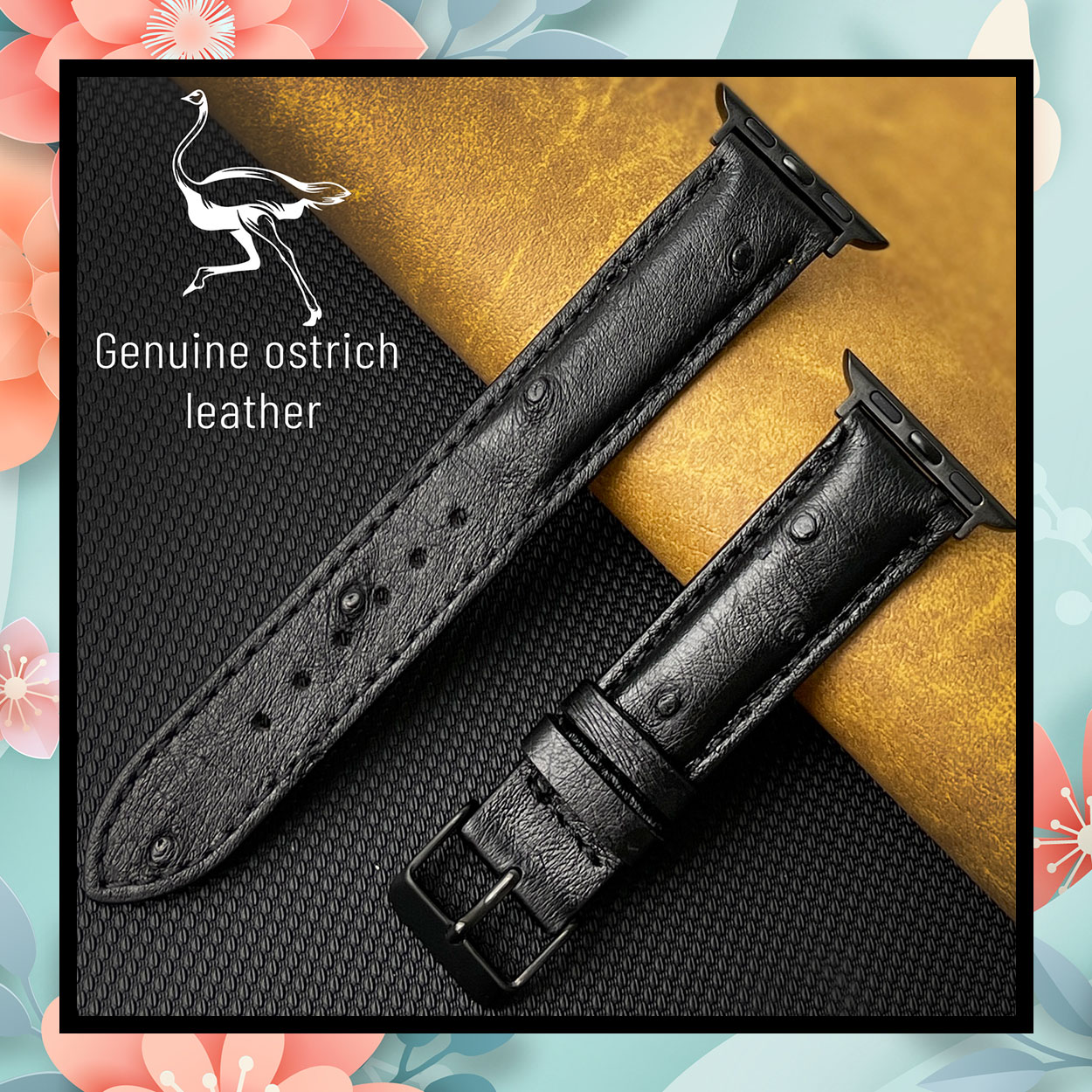 OSTRICH LEATHER STRAP FOR APPLE WATCH | Inspire Uplift