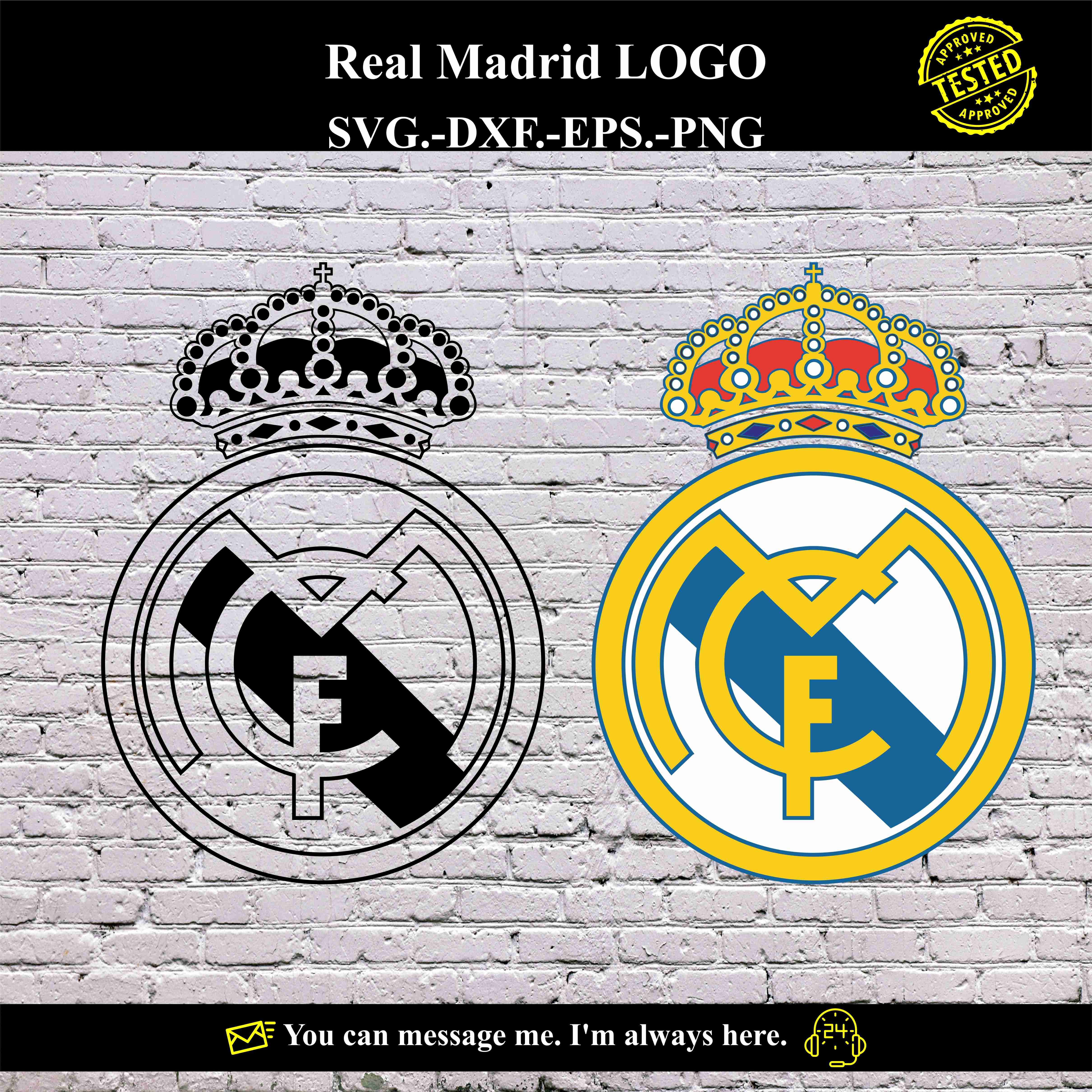 Real Madrid LOGO SVG Vector Digital Product Instant Downlo Inspire