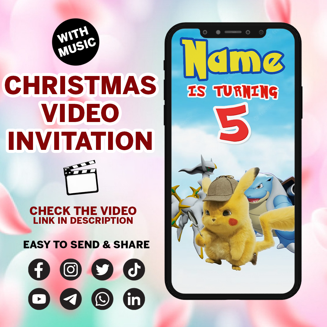 Pokemon Video Invitation, pokemon unite birthday party, kids | Inspire ...