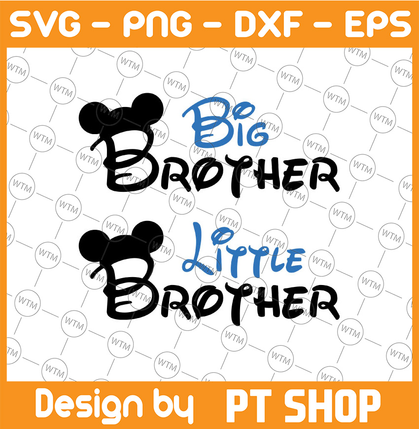 Mickey mouse little brother svg, big brother cut file, broth | Inspire ...