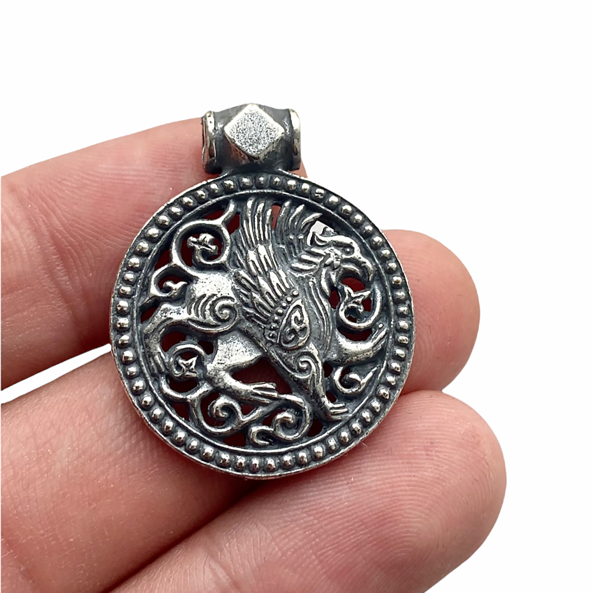 Silver gryphon pendant, Made to Order | Inspire Uplift