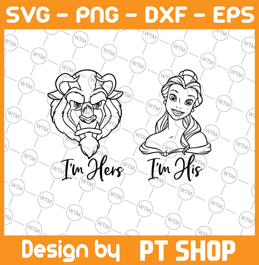 Disney's Beauty and the beast svg, I'm his beauty I'm her be | Inspire ...