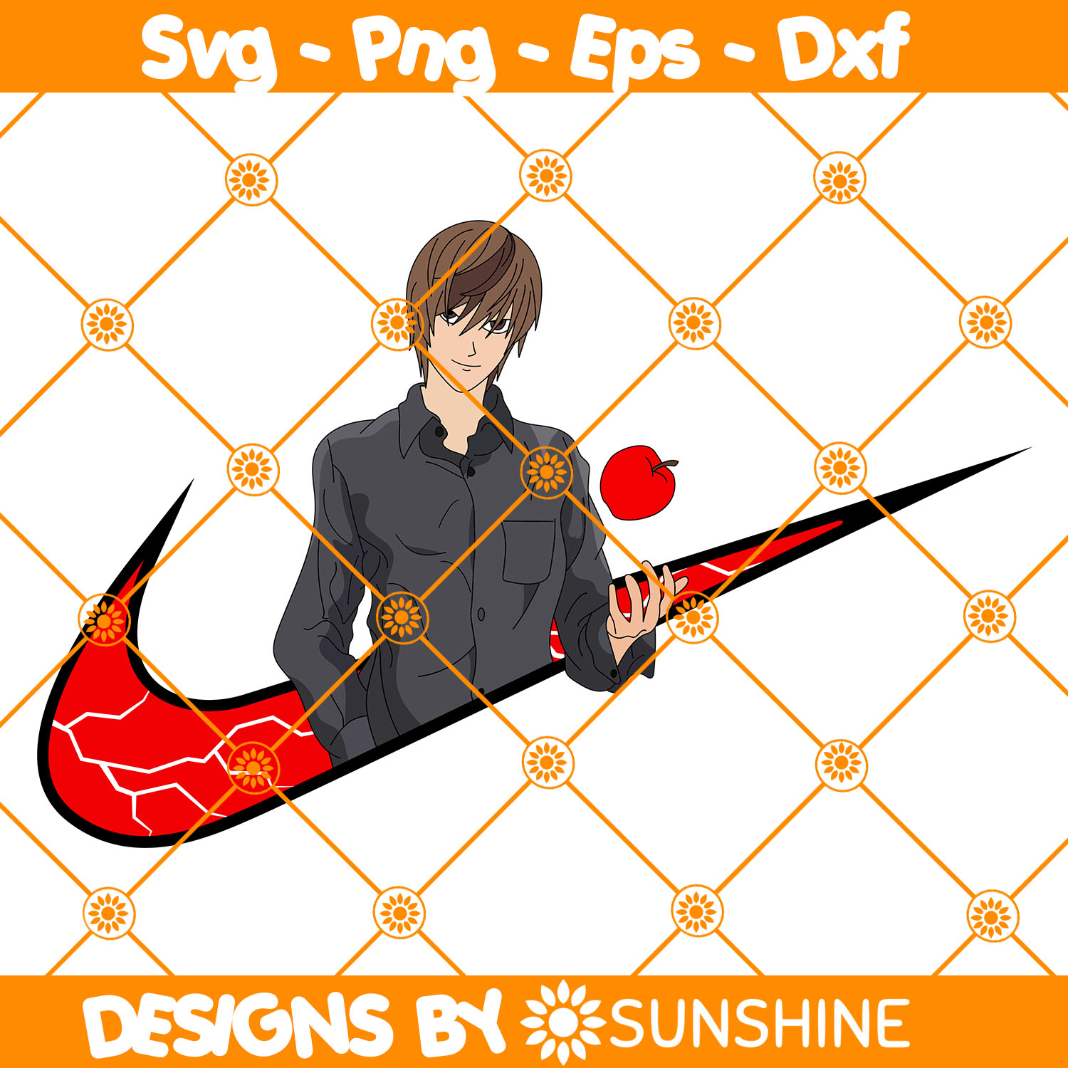 Yagami Raito Light Svg Png Eps Dxf, Yagami Death Note SVG, N - Inspire ...