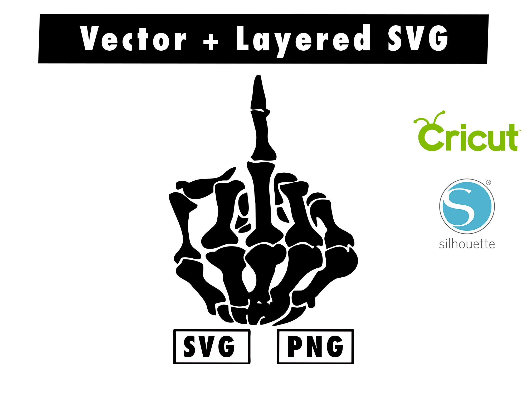Skeleton Middle Finger svg, png files for cricut machine , a | Inspire Uplift