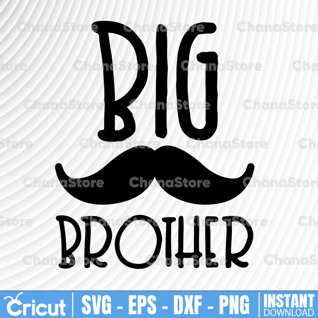 Big Brother with Mustache and Arrow Swirls SVG DXF EPS and p | Inspire ...