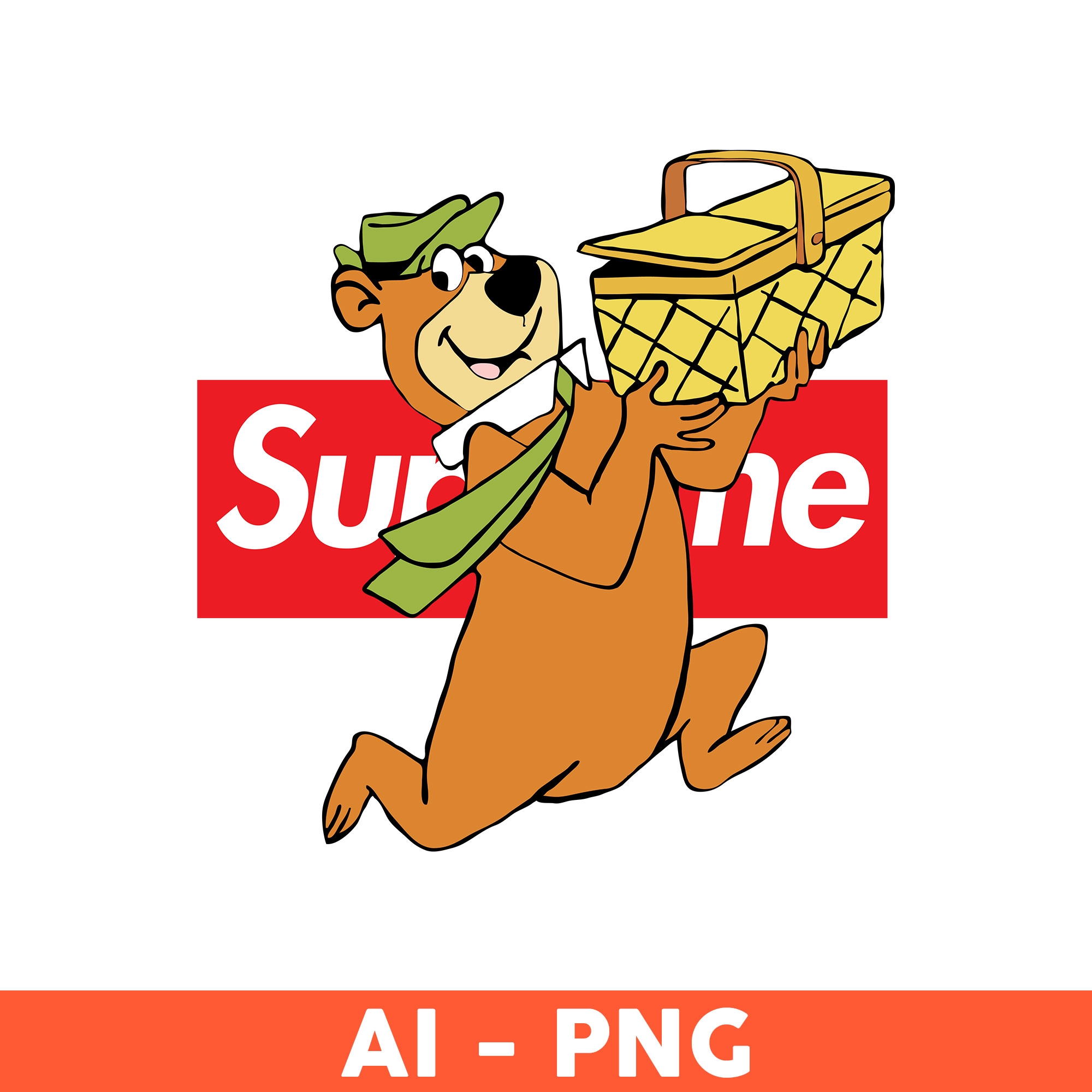 Yogi Bear Supreme Png, Yogi Bear Png, Cartoon Png, Supreme L - Inspire Uplift