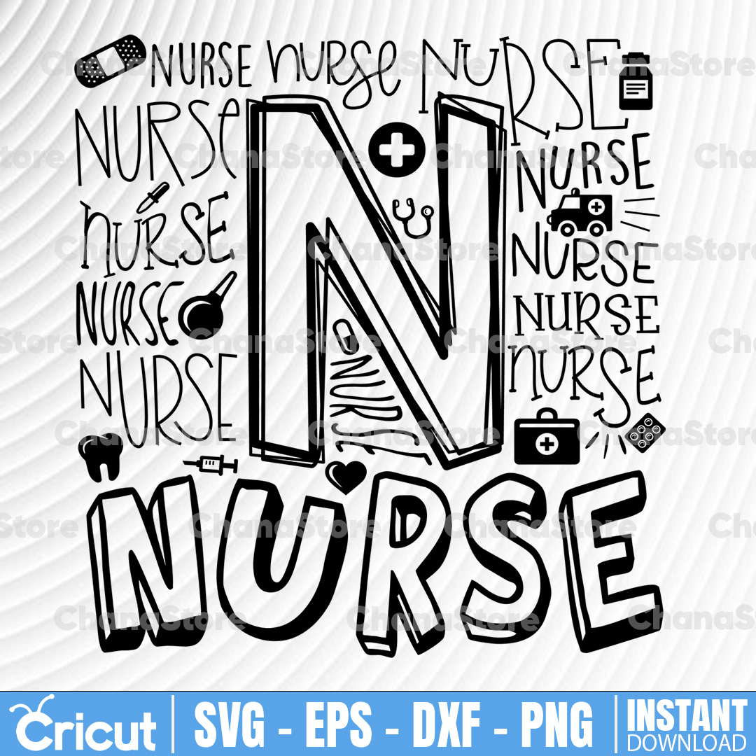 Nurse Typography INSTANT DOWNLOAD dxf, svg, eps, png, for us | Inspire ...