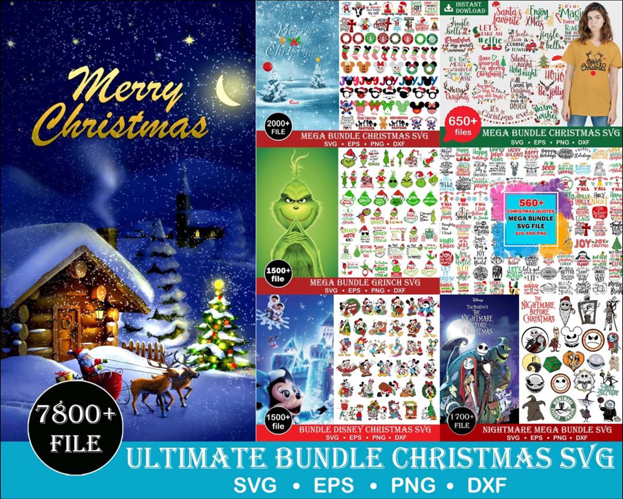 Christmas mega bundle svg, 7800 file Ultimate bundle Christm | Inspire ...