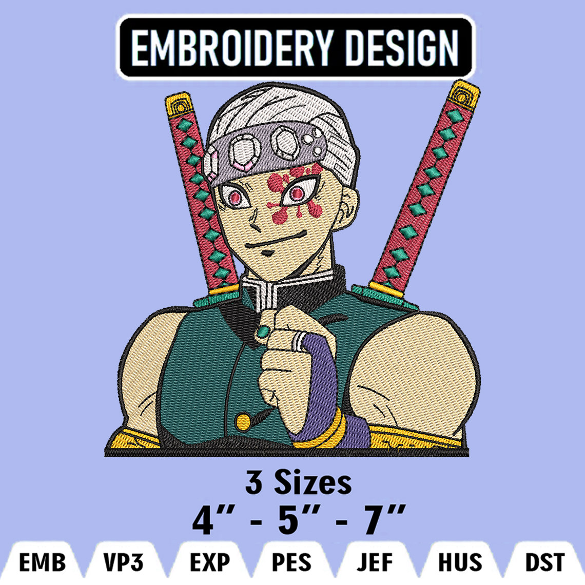 Tengen Uzui Embroidery Designs, Uzui Embroidery Files, Demon | Inspire ...