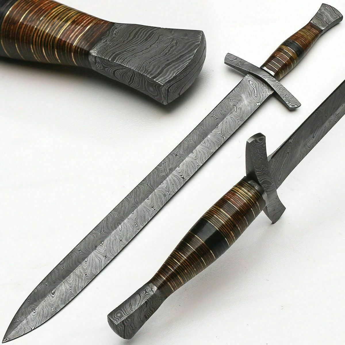 28 Inch Combat Sword Viking Hunting Sword Damascus Steel Han | Inspire ...
