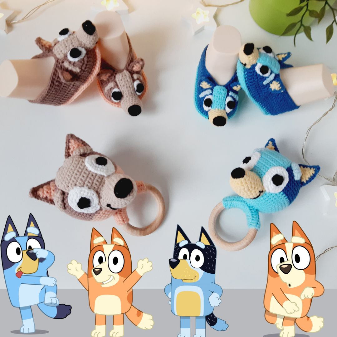 Blue Heeler Family 2 Crochet Patterns for Rattle and Booties - Inspire ...