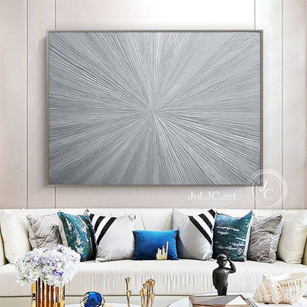 Silver Shiny Abstract Painting Glittery Textured artwork | M | Inspire ...
