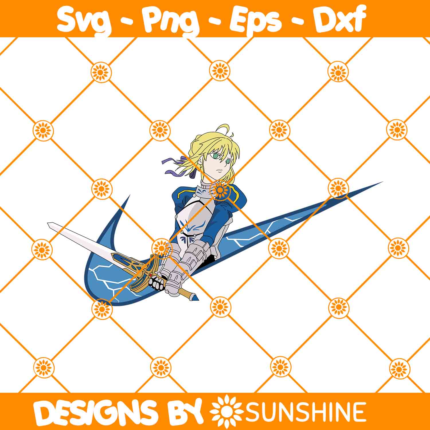Artoria Pendragon Saber x Nike Svg, Logo Nike Anime SVG, Fat - Inspire ...