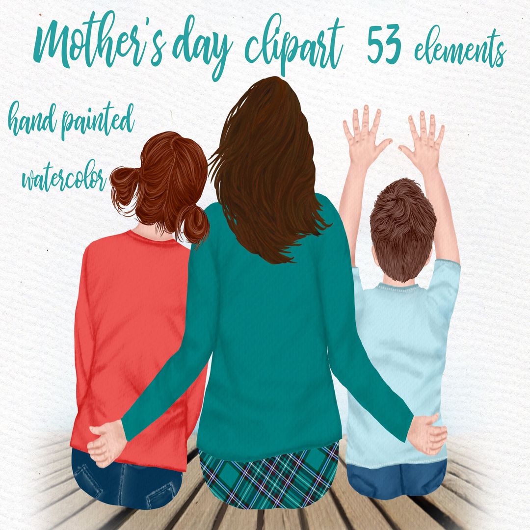 Mother and children clipart: "MOTHER'S DAY CLIPART" Fashion - Inspire ...
