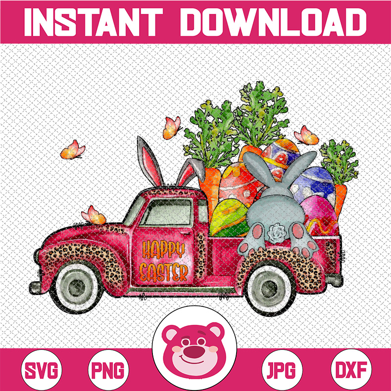 Happy Easter Day PNG, Easter Bunny Truck Png Sublimation Des | Inspire ...